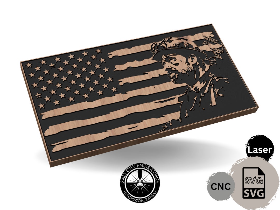 Coal Miner Rustic American Flag SVG - American Flag - Coal Miner File ...