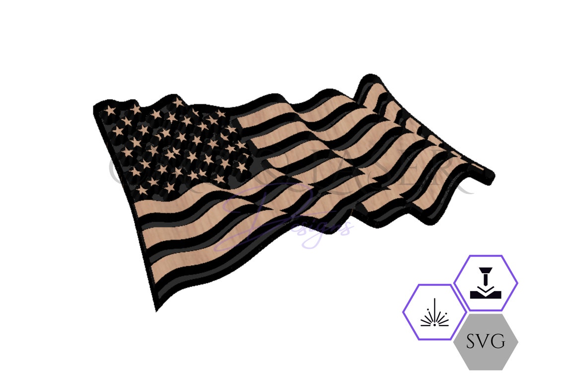 Waving American Flag SVG Wavy Flag SVG Wavy American Flag - Etsy