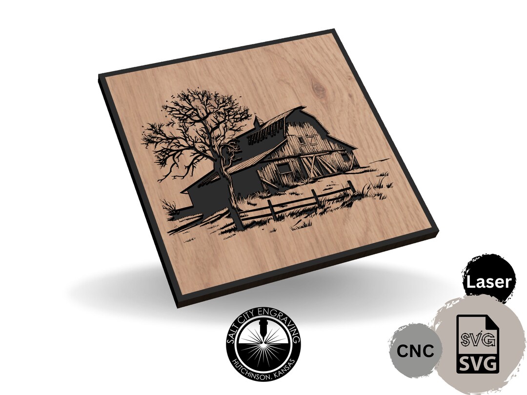 Rustic Barn Scene SVG - Laser Barn Scene File - SVG Barn - Old Barn ...