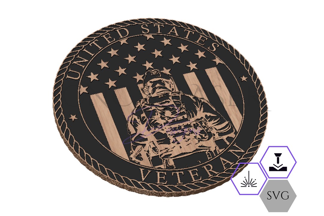 Veteran Soldier SVG: American Flag, Military Vector (CNC, Laser Cut) - Etsy