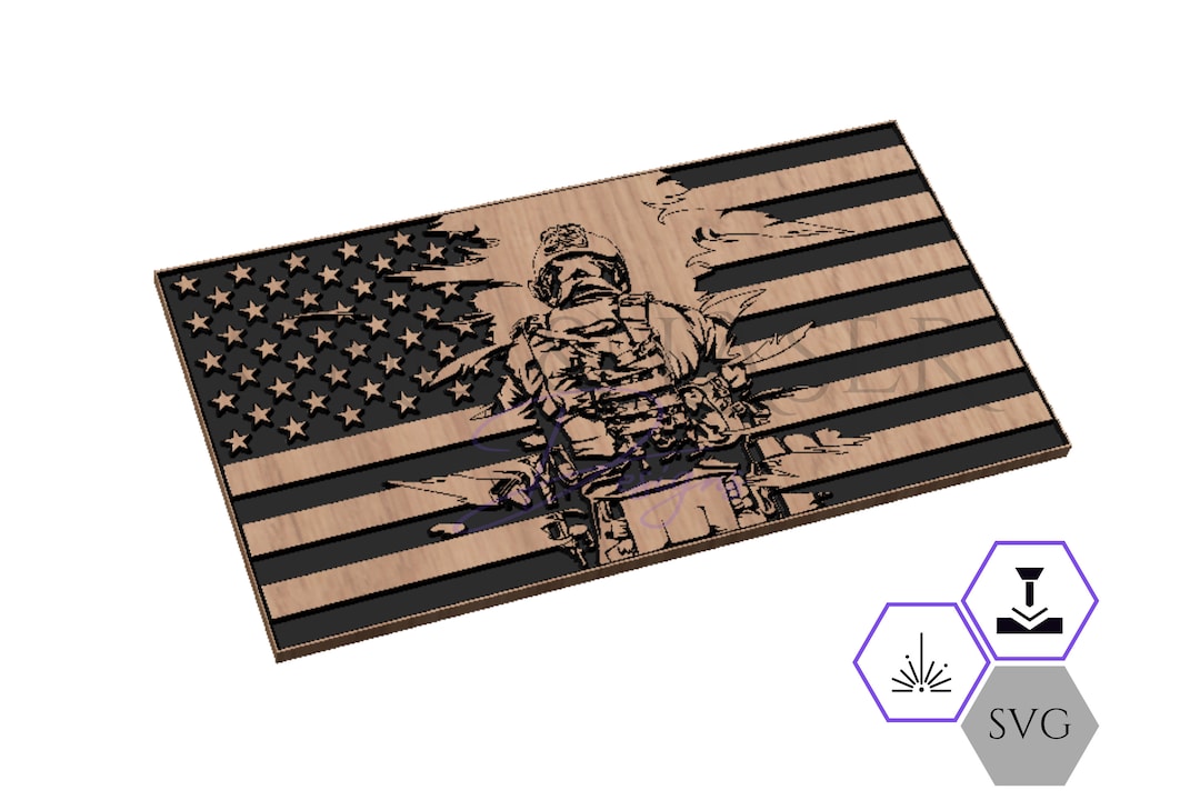Tattered Soldier Flag SVG: Worn American Flag, Veteran Design (digital ...