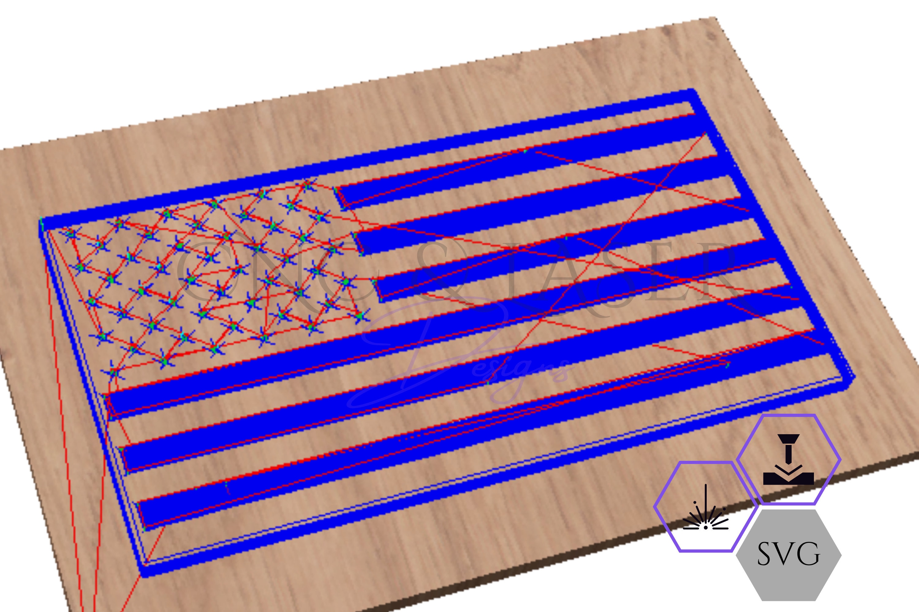 American Flag SVG File: Laser Cut CNC Design (digital Download) - Etsy