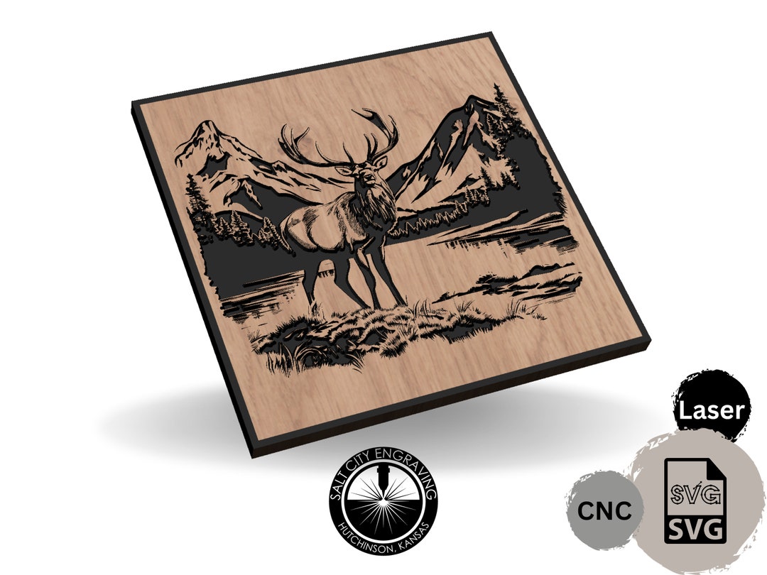 Elk Nature Scene SVG - Elk Vector File - Elk in Nature - Elk Vector ...
