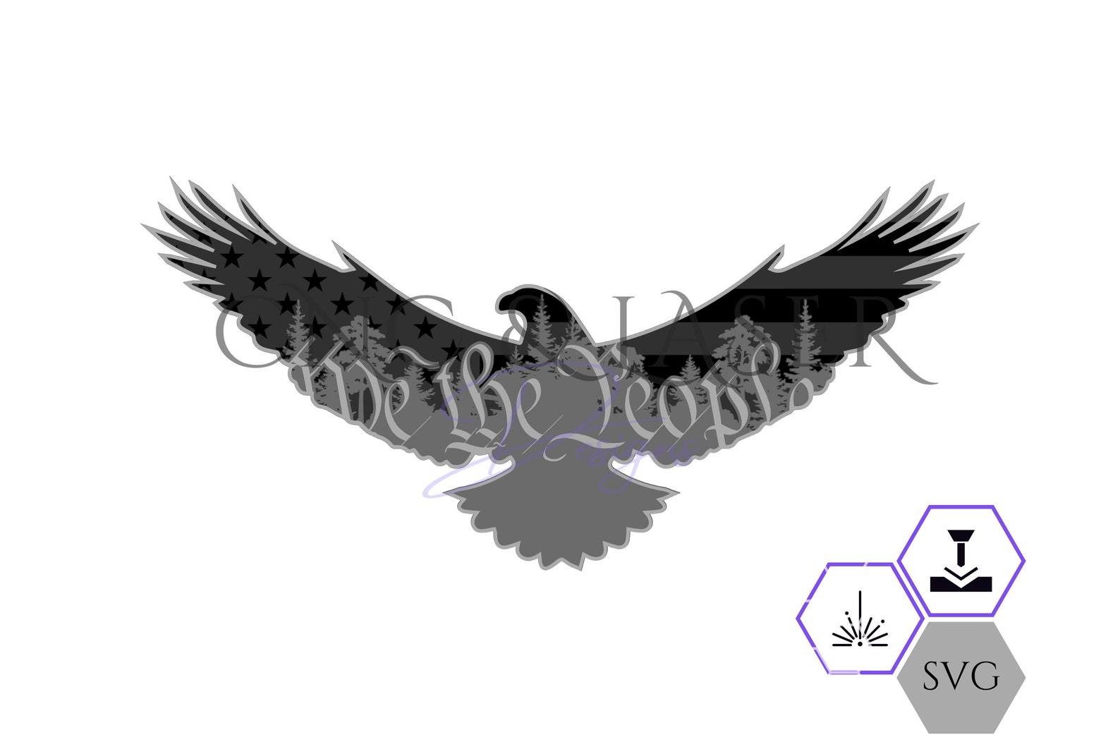 Patriotic Eagle 'we the People' Layered SVG Laser Cut File - Etsy