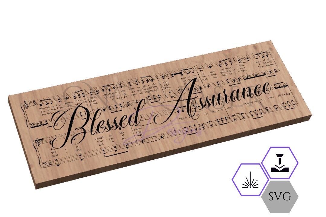 Blessed Assurance Hymn Sheet Music SVG: Christian Laser Cut File ...
