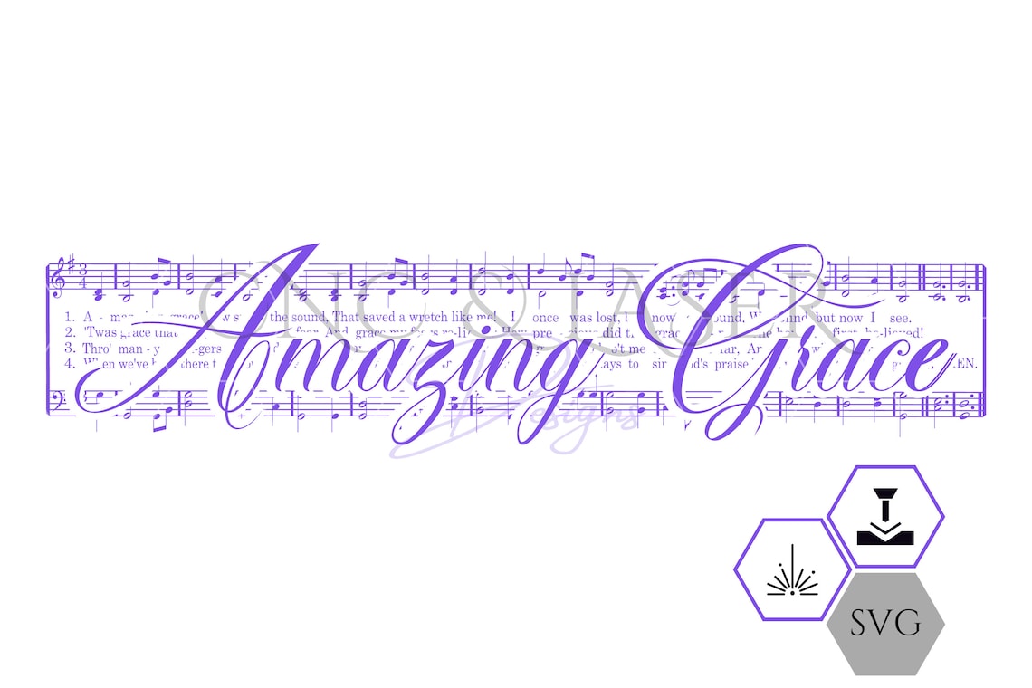 Amazing Grace SVG Amazing Grace Hymn Sheet Music - Etsy