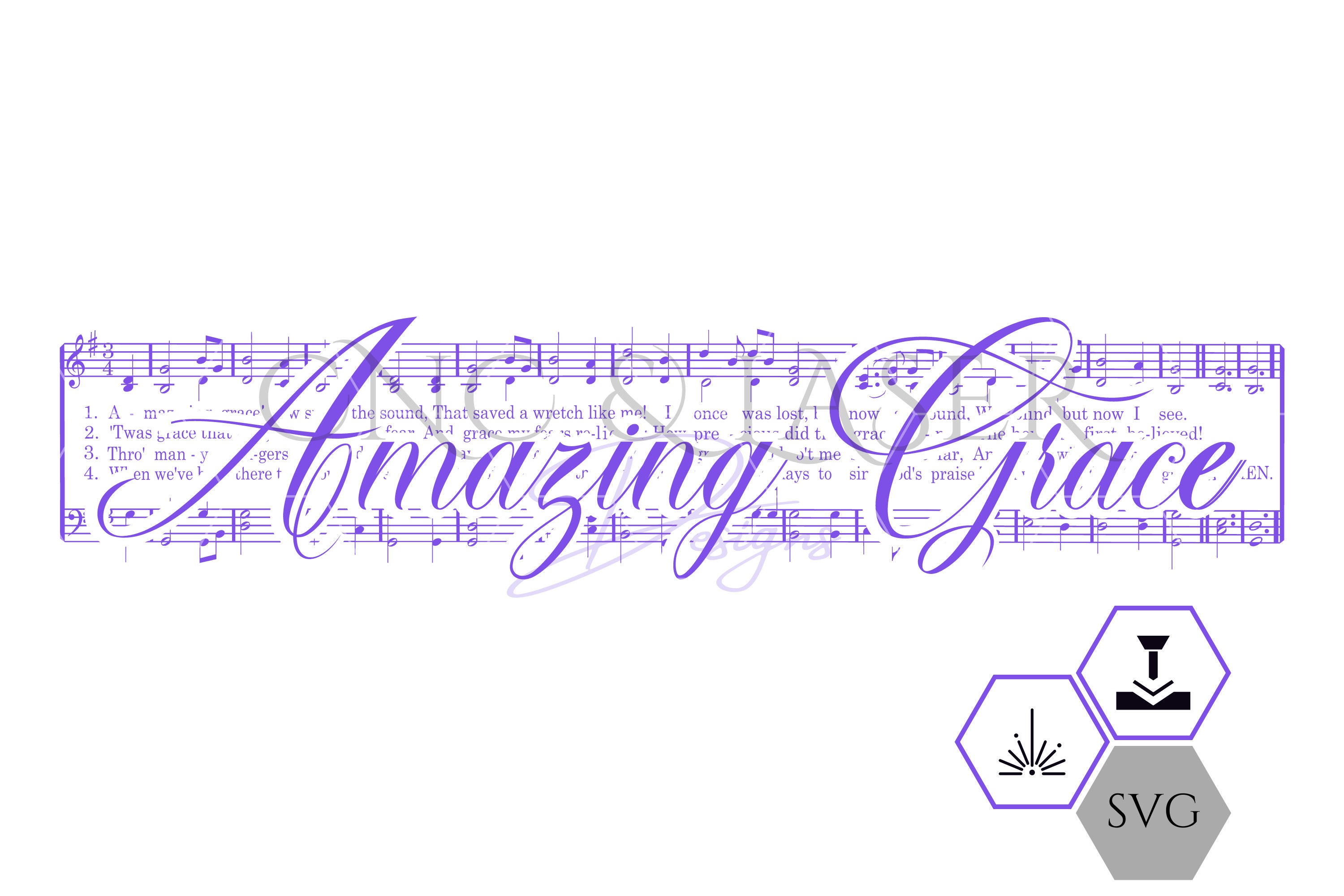 Amazing Grace SVG - Amazing Grace - Hymn Sheet Music - Christian Vector ...