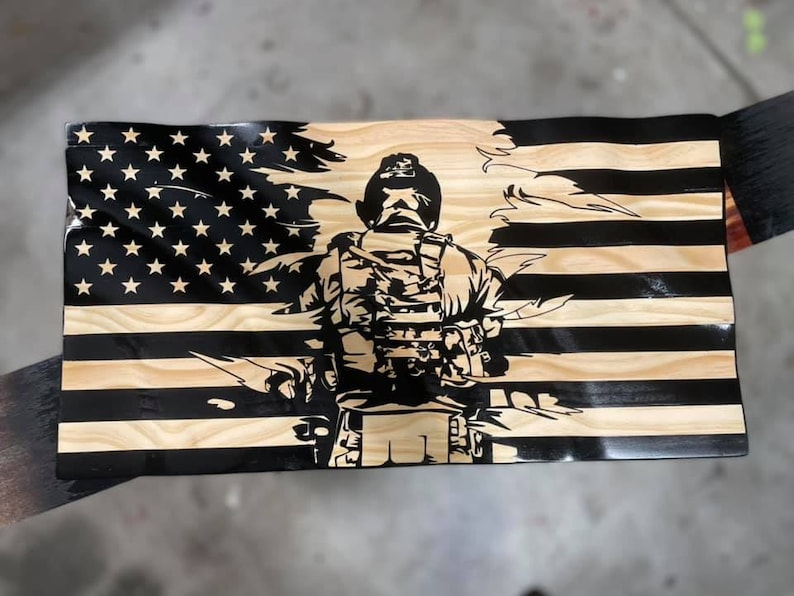 Tattered Soldier Flag SVG: Worn American Flag, Veteran Design (digital ...