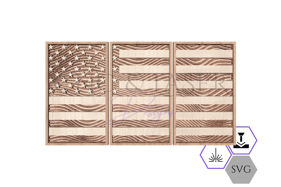 Abstract Flag Layered SVG File - Layered Abstract Flag - Laser Cut File ...
