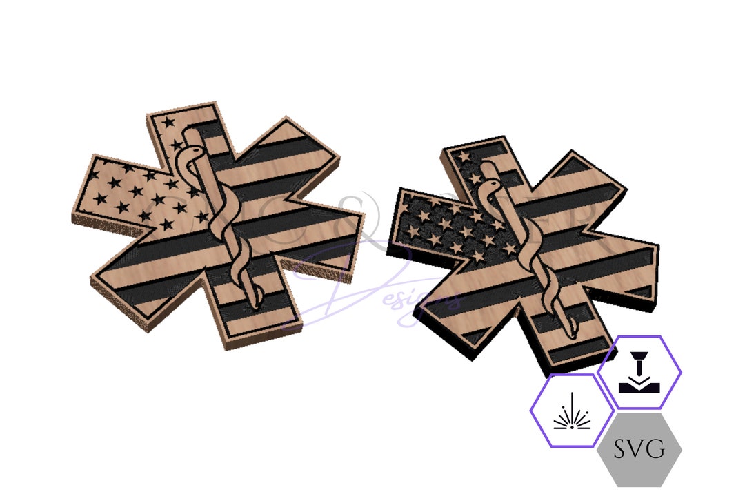 EMT American Flag SVG - EMS Logo - Star of Life - Emergency Medical ...