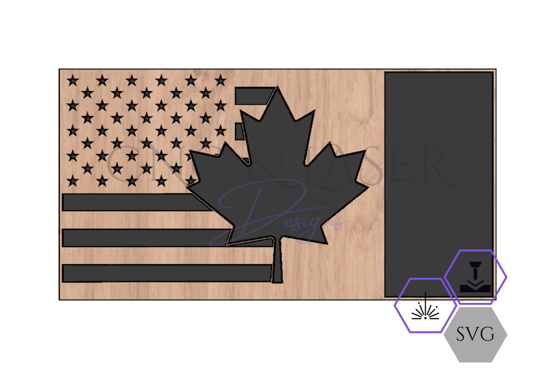 Canadian American Flag Canadian Flag SVG American Vector | Etsy