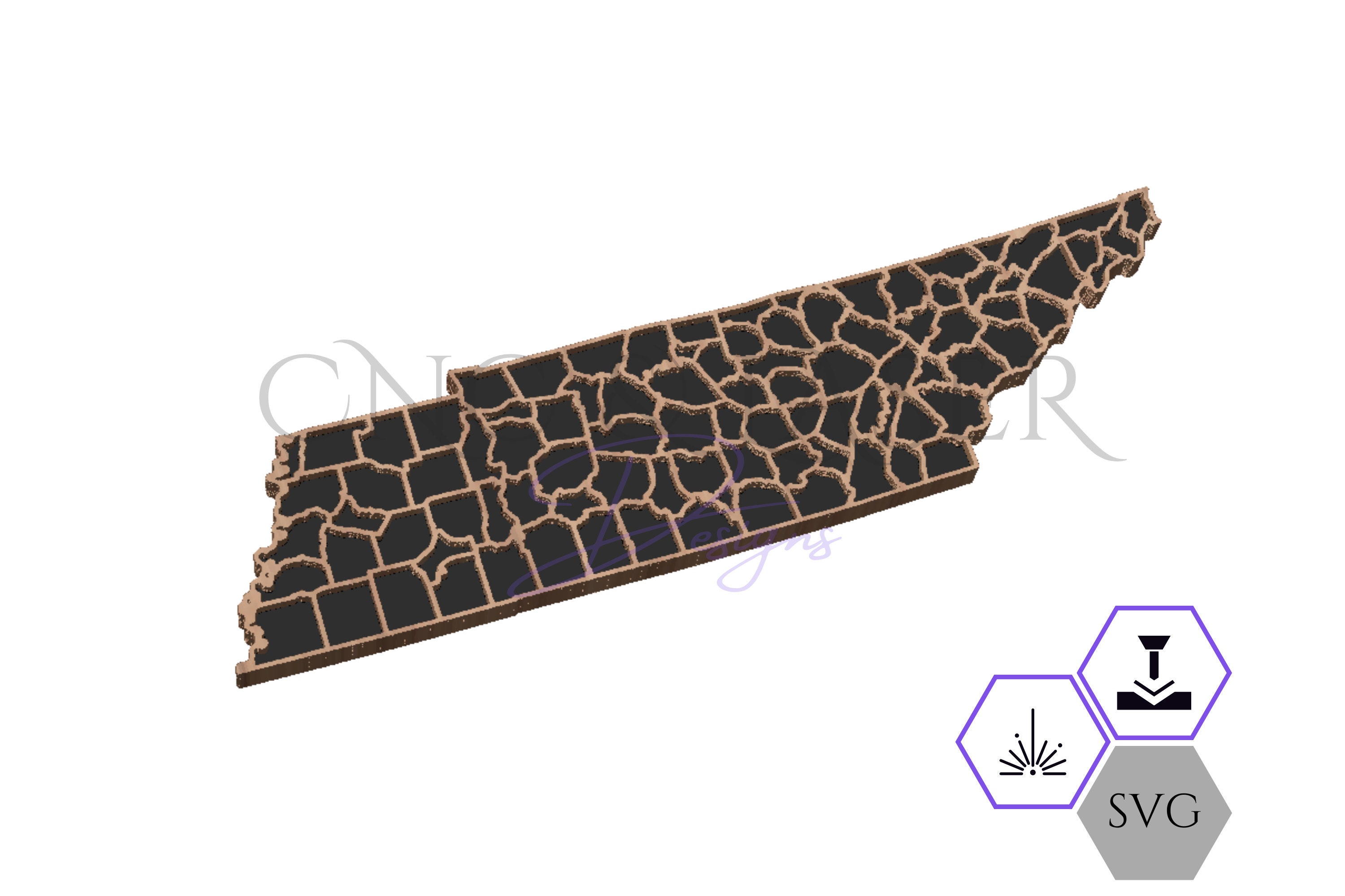 Tennessee Counties Map SVG Tennessee Counties Laser Cut - Etsy