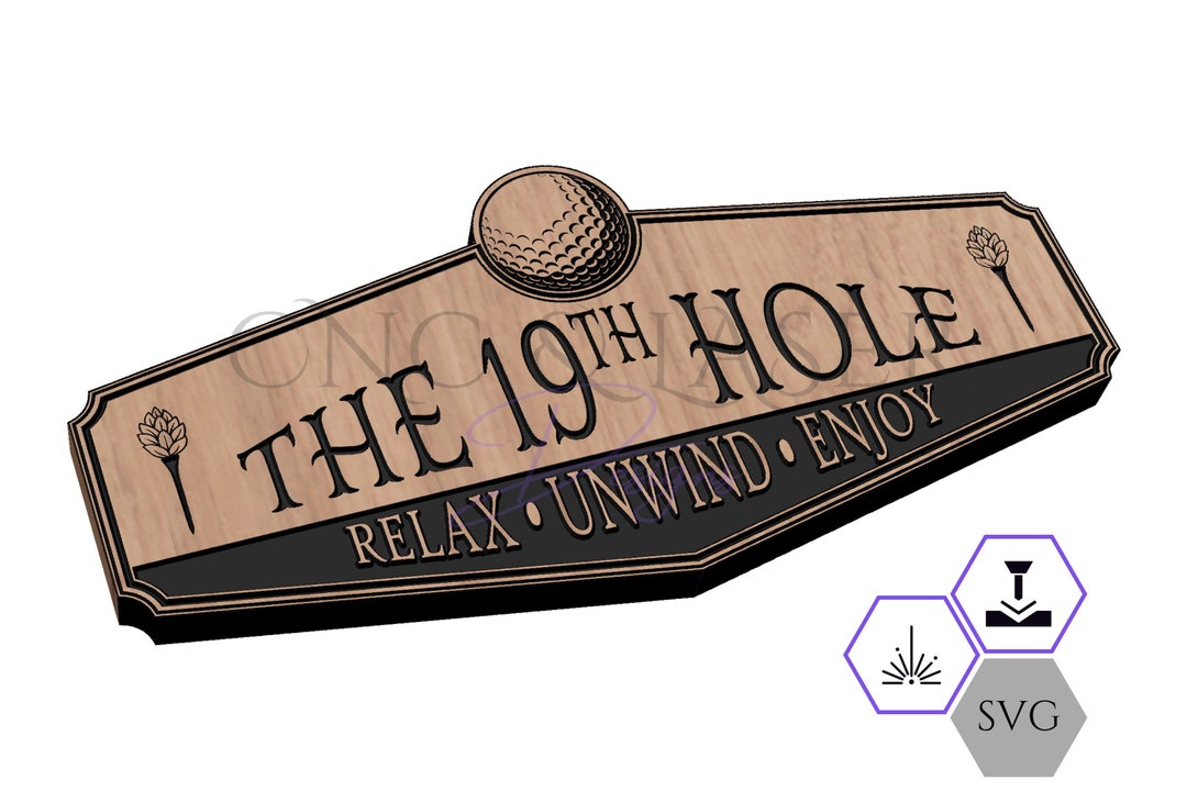 The 19th Hole SVG - Bar Sign - Golf Bar - Nineteenth Hole - Relax ...