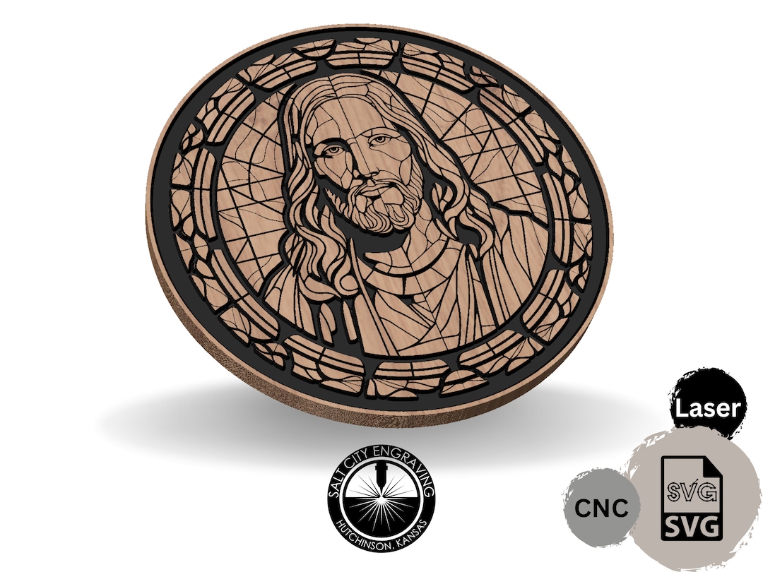Stained Glass Style Jesus Christ No1 - Stained Glass - SVG - Vector ...