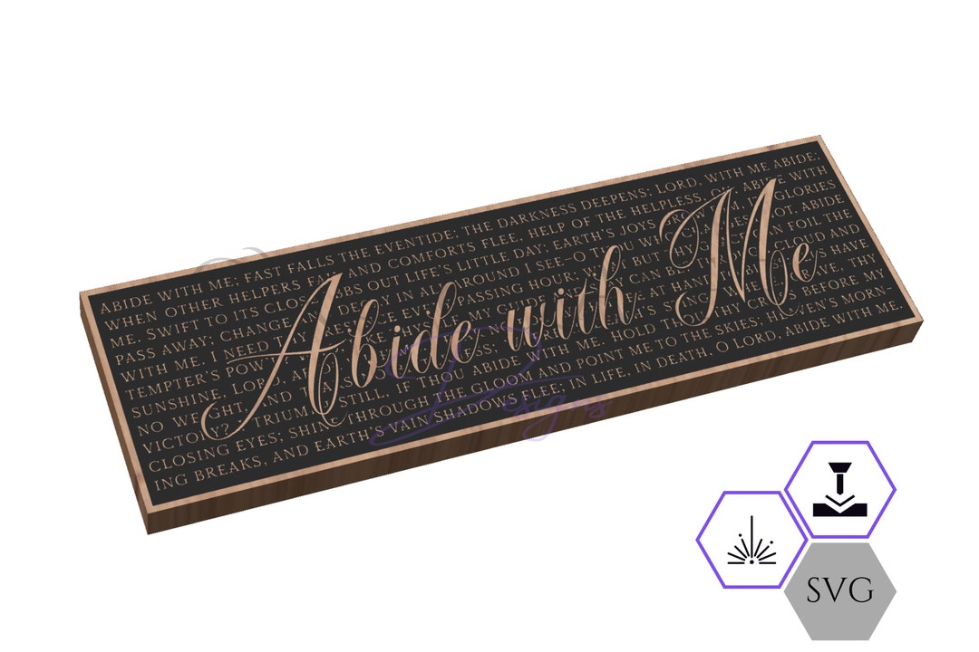 Abide With Me Hymn SVG File: Christian Laser CNC File (digital Download ...