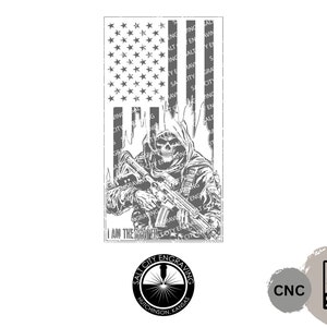 Reaper American Flag - Vertical Tattered Flag - CNC Laser SVG File - Etsy