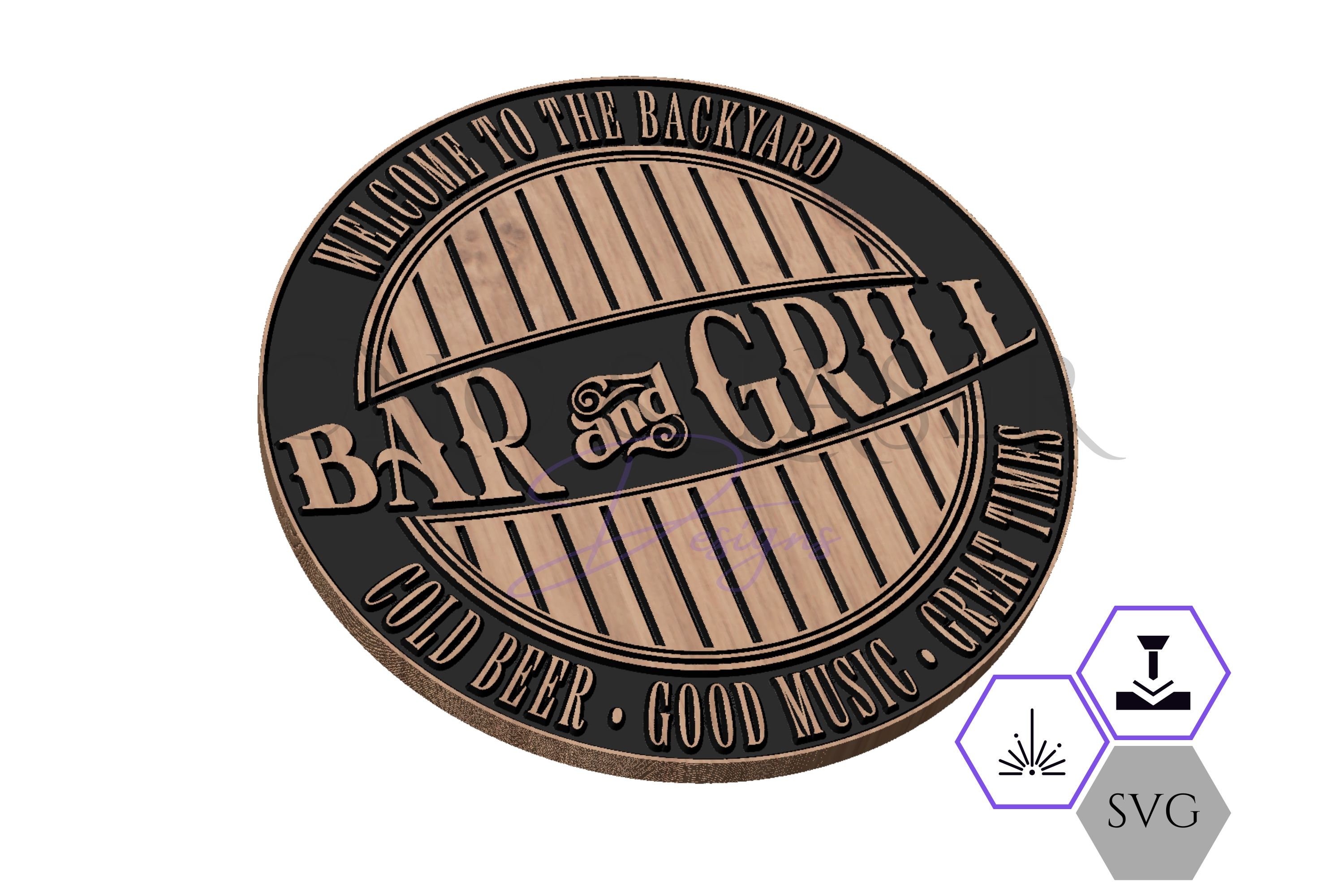 Backyard Bar and Grill Sign - SVG CNC Files (digital Download) - Etsy