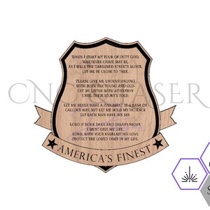 Police Officer's Prayer Badge SVG: Laser/cnc File (digital Download) - Etsy