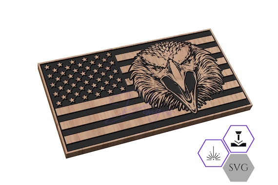 Screaming Eagle Large American Flag SVG CNC Vector File - Etsy
