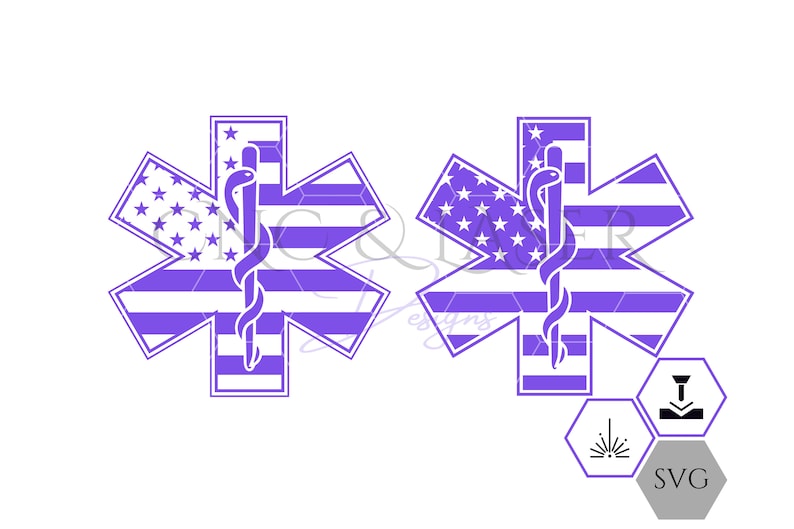 EMT American Flag SVG EMS Logo Star of Life Emergency - Etsy