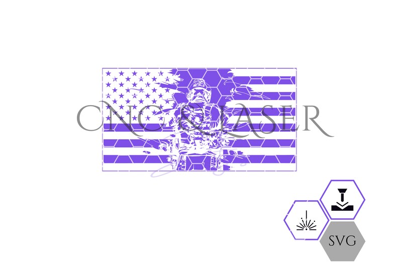 Tattered Soldier Flag SVG: Worn American Flag, Veteran Design (digital ...