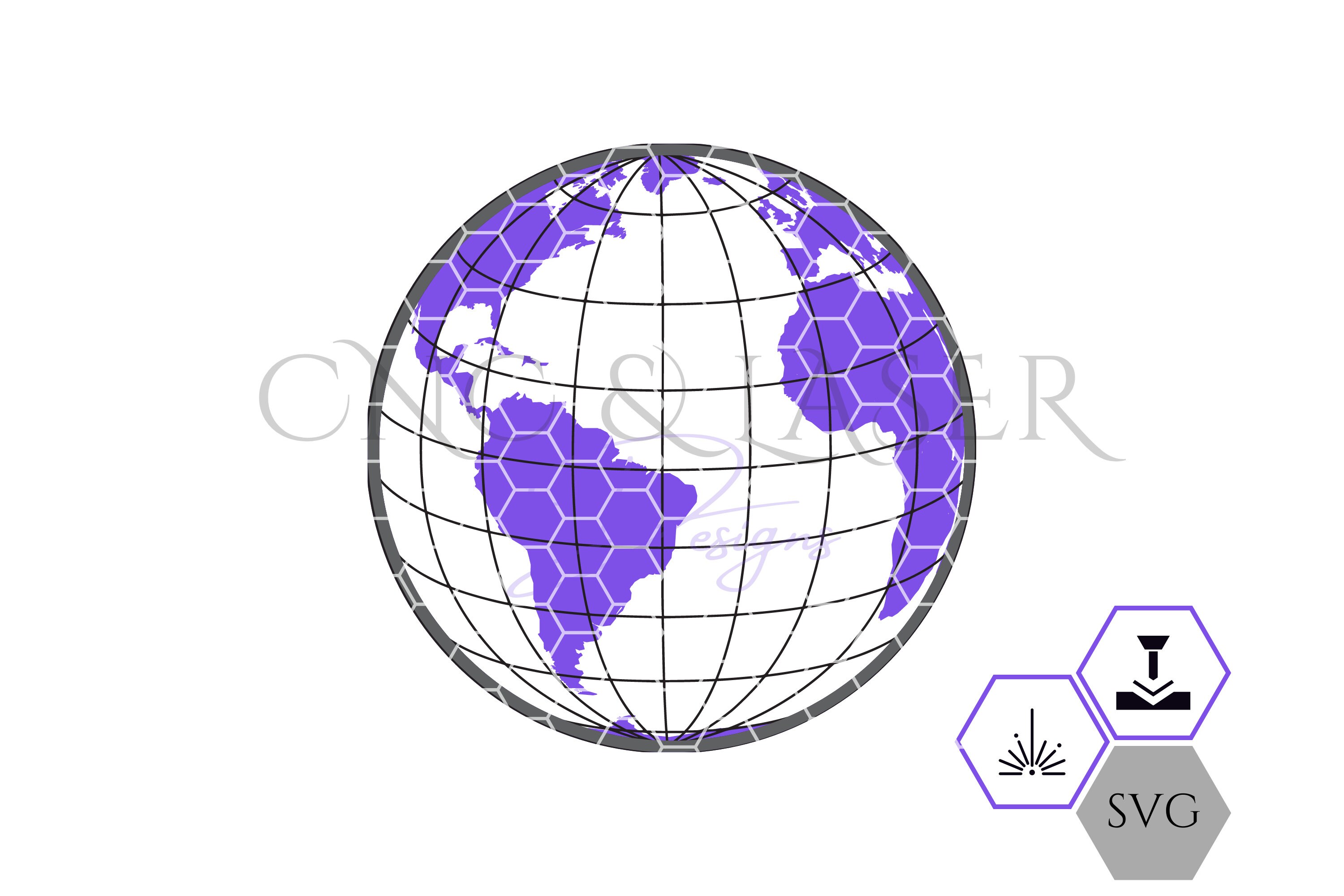 Earth Layered File SVG Globe Svg Countries Map Laser Cut - Etsy