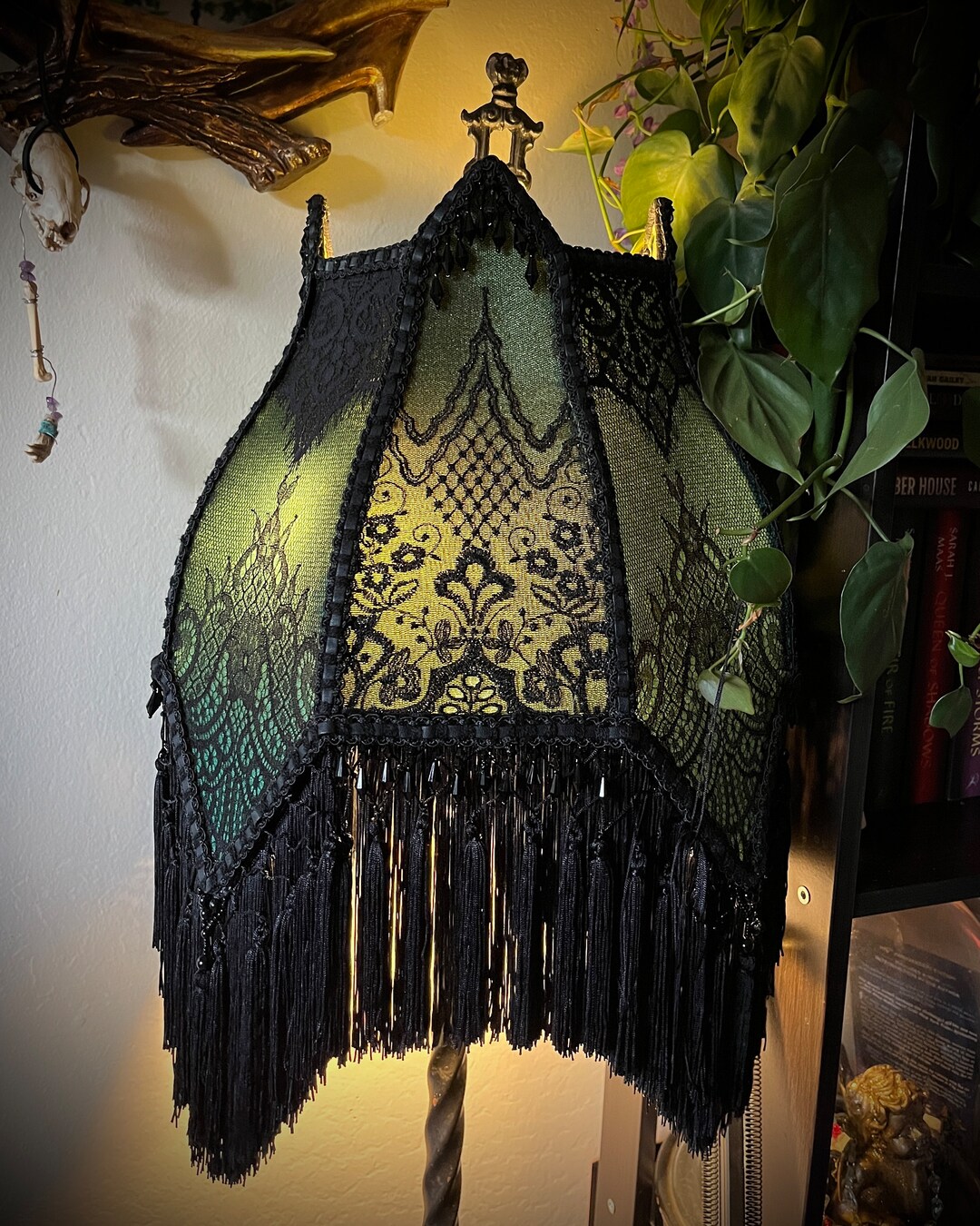 Victorian Gothic Swamp Witch Inspired Hand Sewn Fringe Lampshade ...