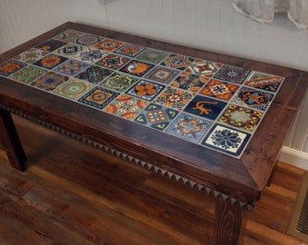 Talavera Mexican Tile End Table - Etsy