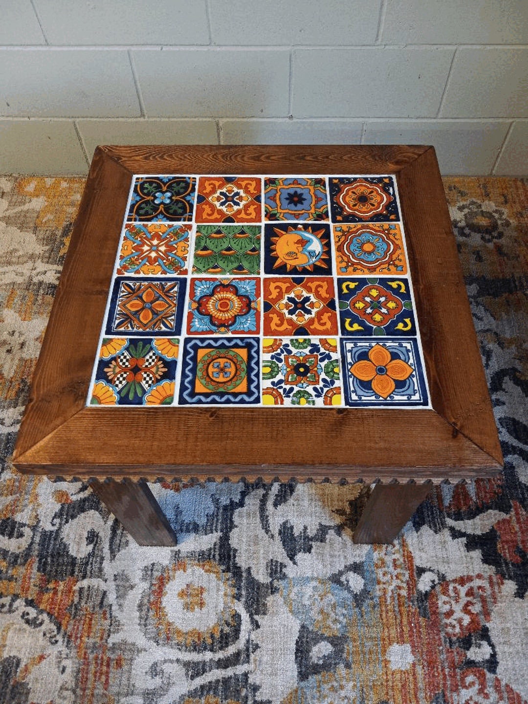 Talavera Mexican Tile End Table - Etsy