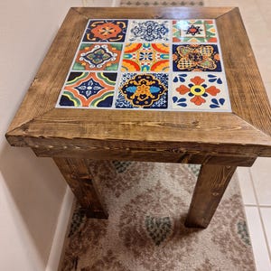 Talavera Mexican Tile End Table - Etsy