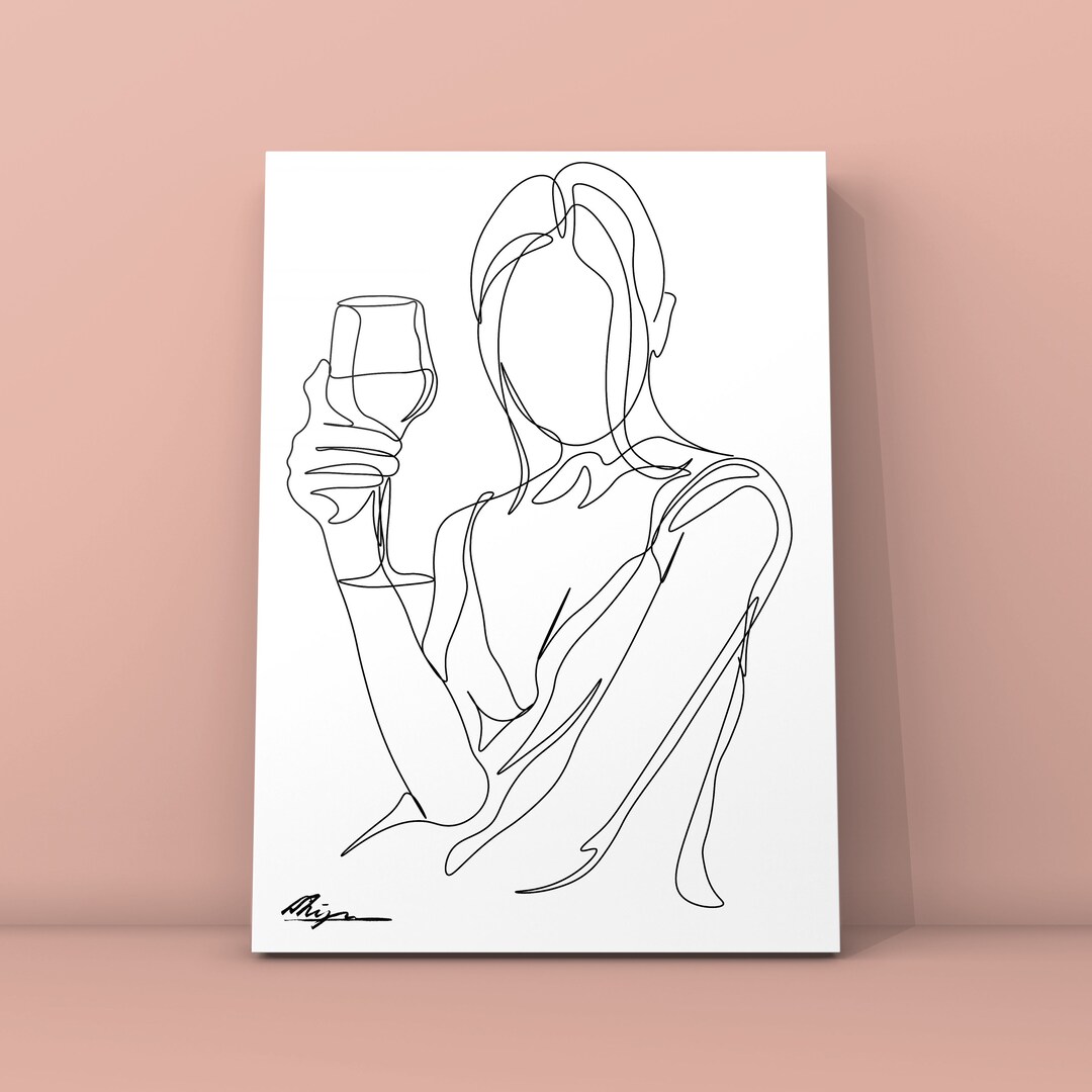Sassy Fine Wine A4 Line Art Poster - Etsy