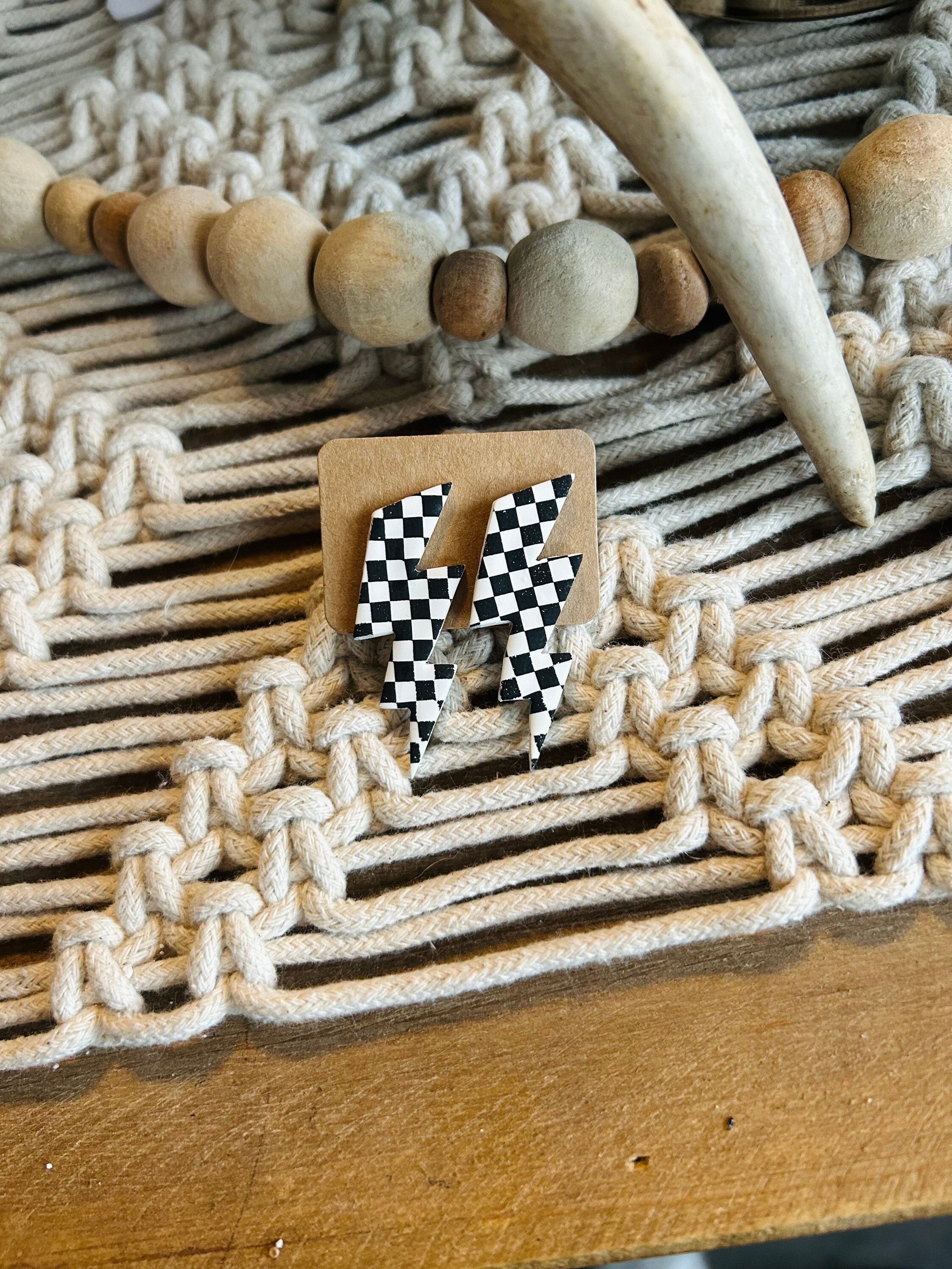 Checkered Lightning Bolts - Etsy
