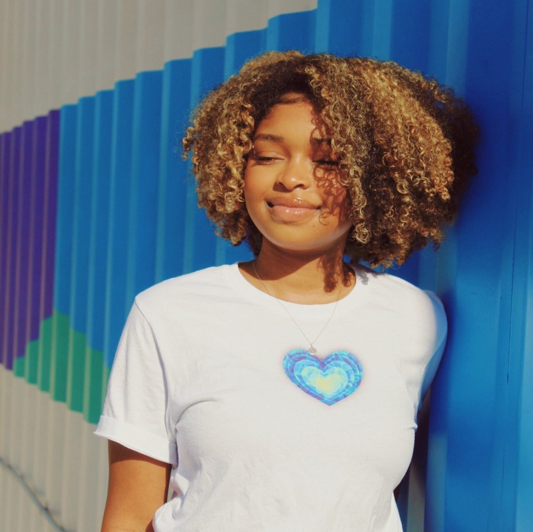 3D Aqua Heart Gem T-shirt, Cute Blue Heart, Blue Heart T-shirt, Love ...