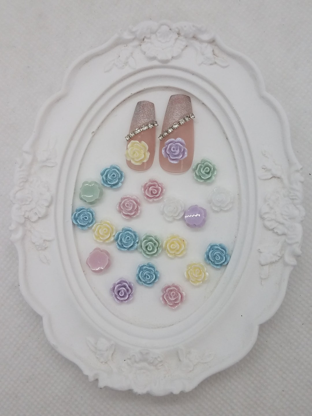 3D Flower/ Clover Nail Charms 50 Pcs Assorted Colors for Nail Art Decor ...