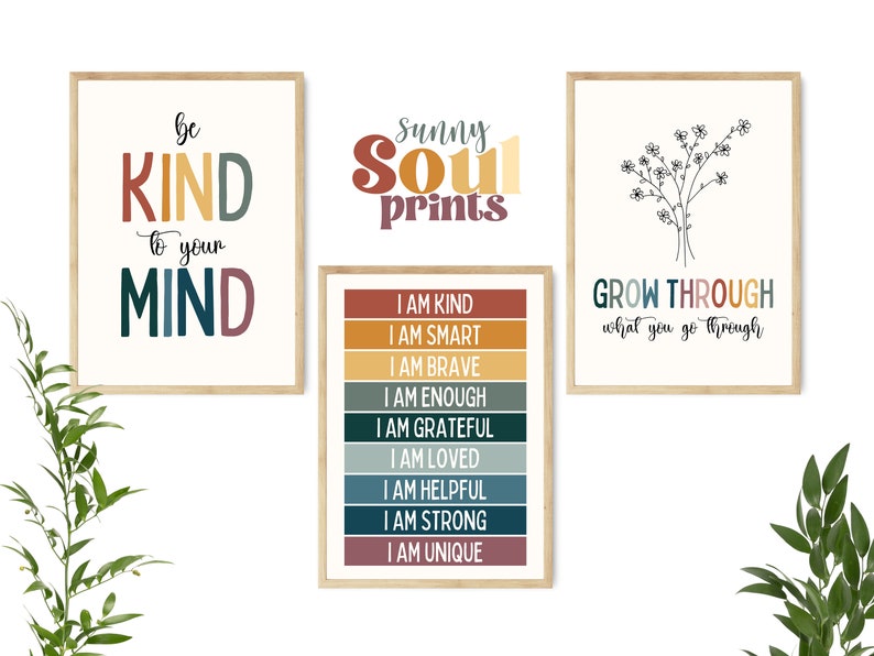 Affirmations Printables Set Positivity Posters for Kids Montessori ...