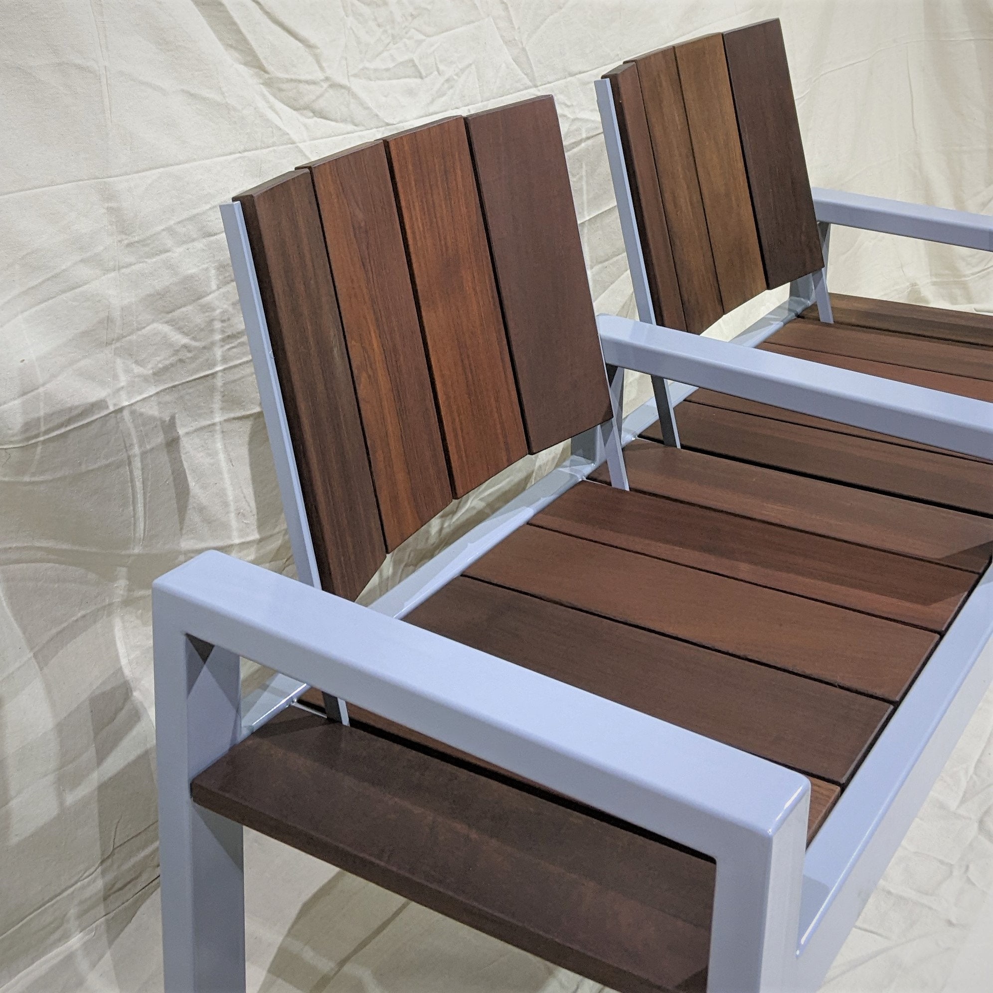 Outdoor Bench With IPE Wood and Powder Coated Steel - Etsy