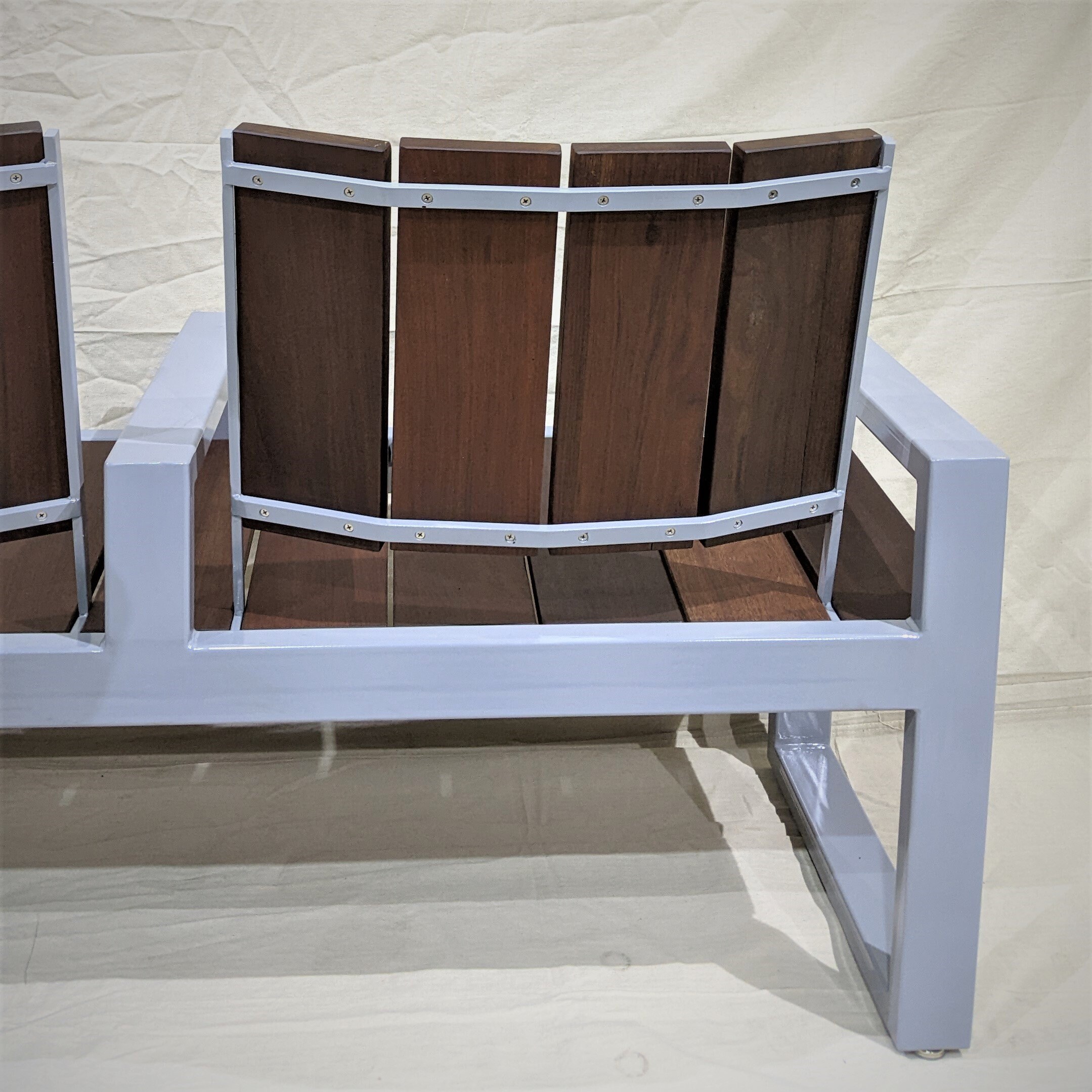 Outdoor Bench With IPE Wood and Powder Coated Steel - Etsy