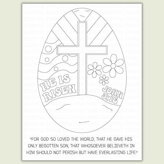 Christian Easter Egg Coloring Page