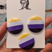 Gender Nonbinary Pride Flag Pin Badge Pinback Button ~ 1" Pin 1.5" Pin ...