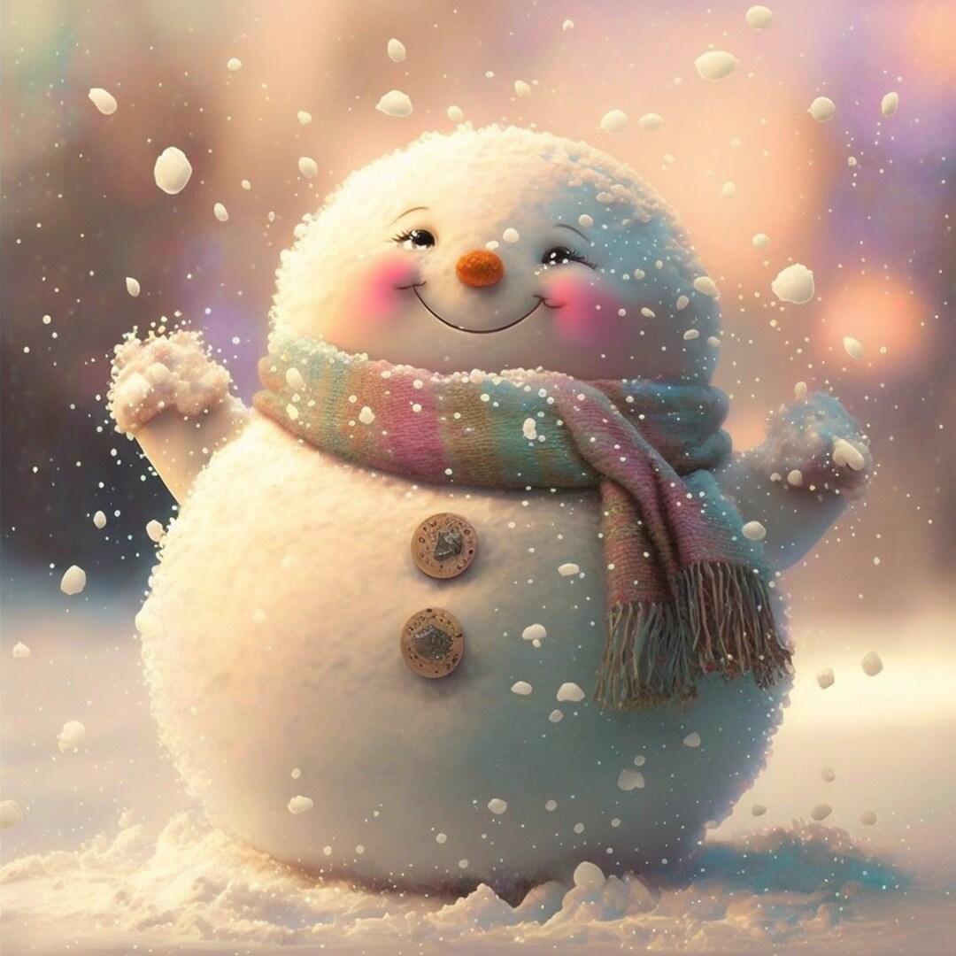 Snowman Christmas Print: Holiday Wall Art Decor (digital Download) - Etsy