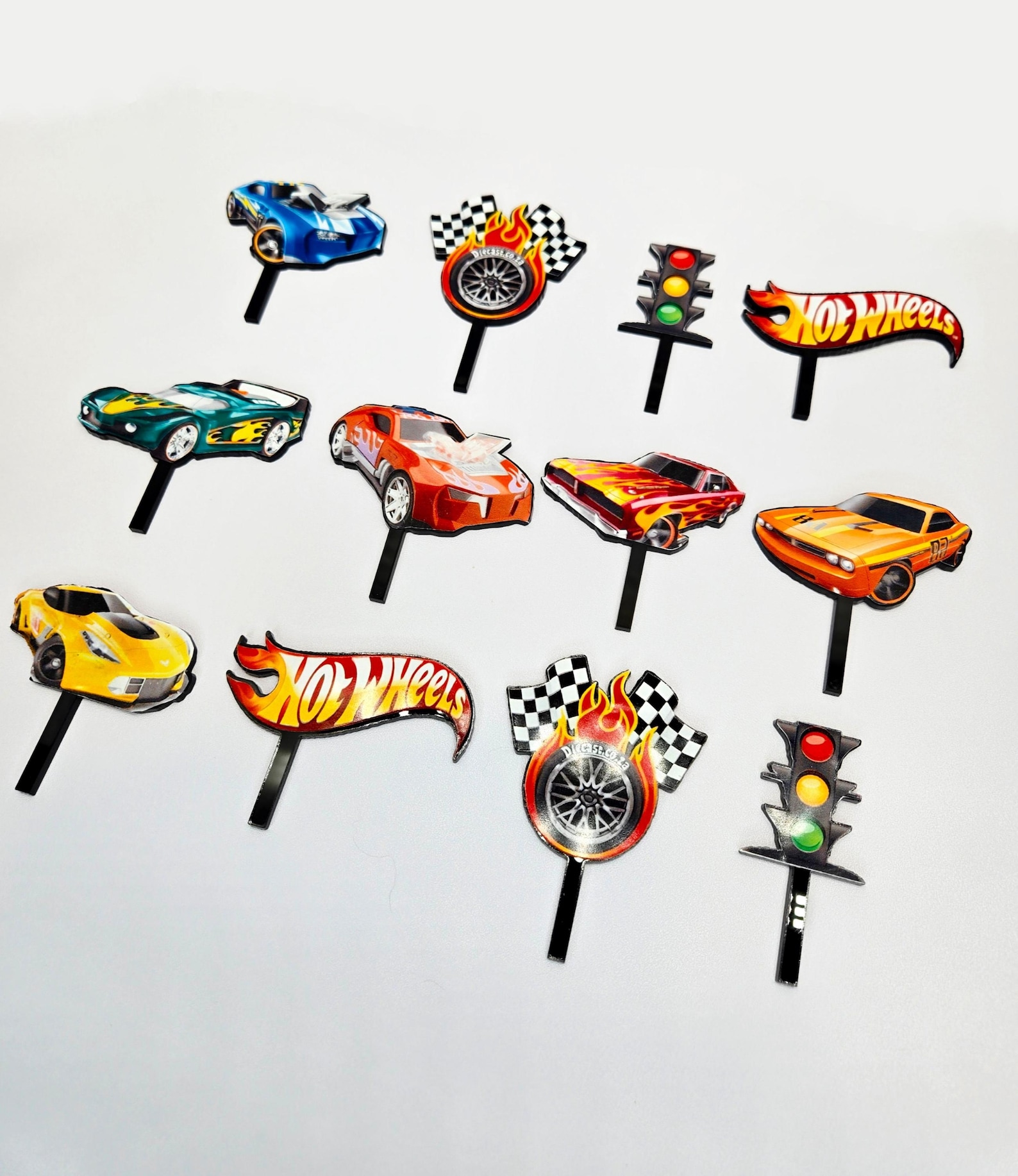 Hot Wheels Car Cupcake Toppers | Acrylic Race Car Party Decor - Etsy