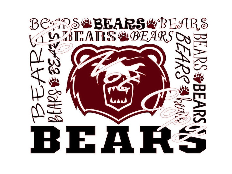 Bears School Spirit PNG File Digital Download Paw Print LC - Etsy