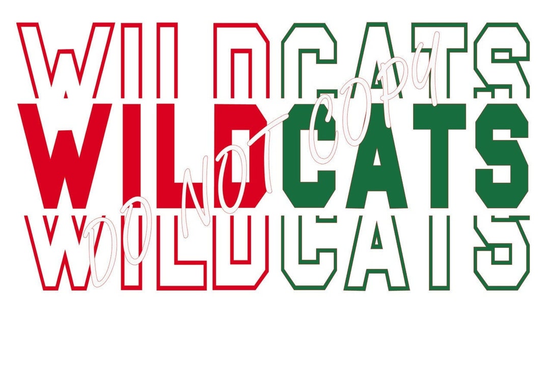 WILDCATS School Spirit Png, Svg Digital File, LN, Wording, Letters, Red ...