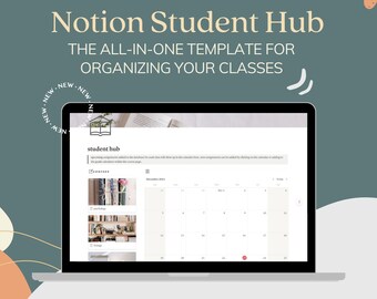 Notion Student Hub Template Cute Green & Pink Theme - Etsy