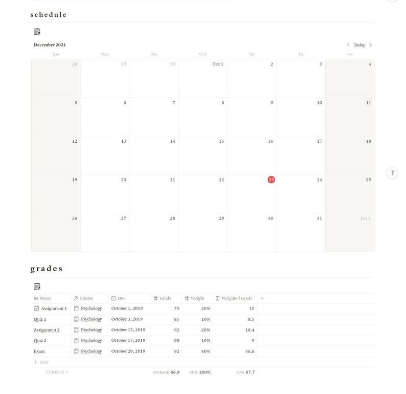 Notion Student Hub Template - Etsy