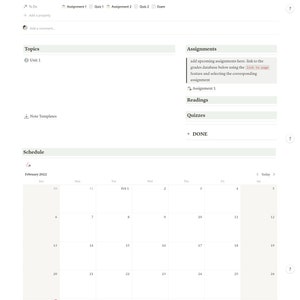 Notion Student Hub Template Cute Green & Pink Theme - Etsy
