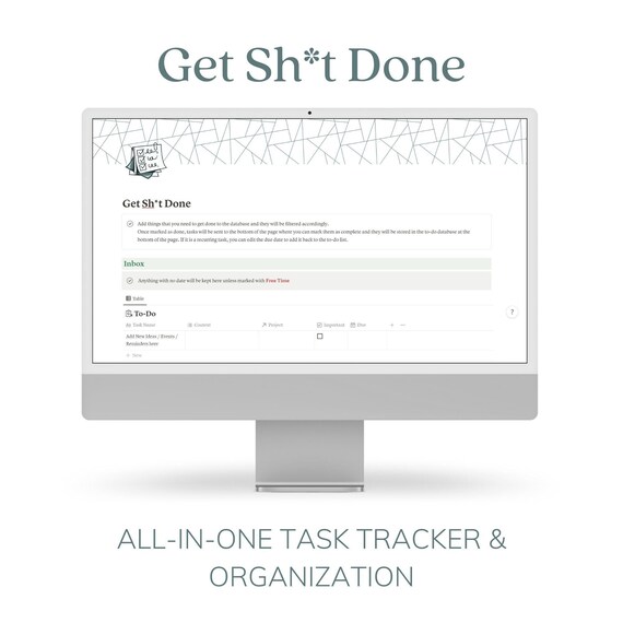 Get Sht Done Notion Template | Etsy
