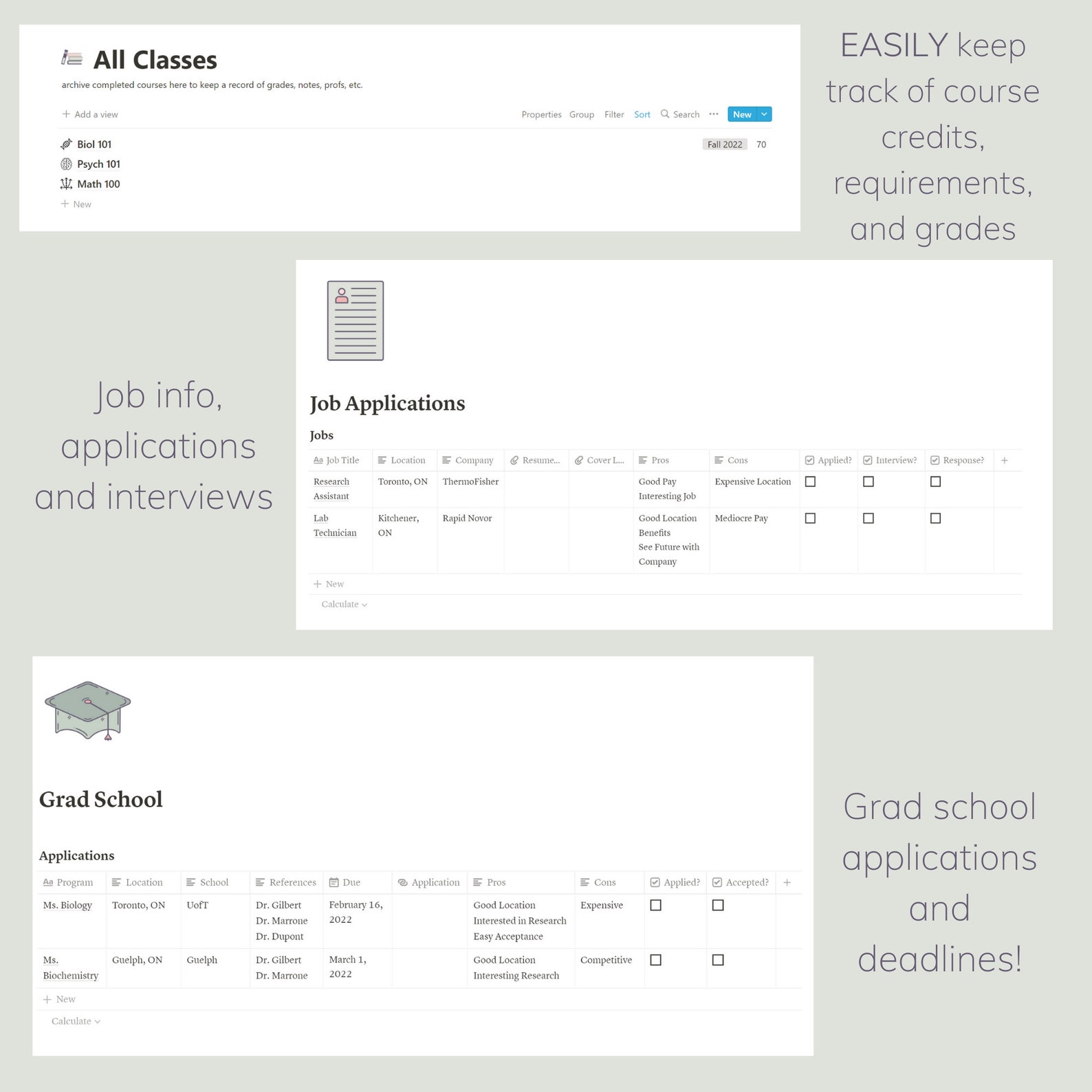 Notion Student Hub Template Cute Green & Pink Theme - Etsy Canada