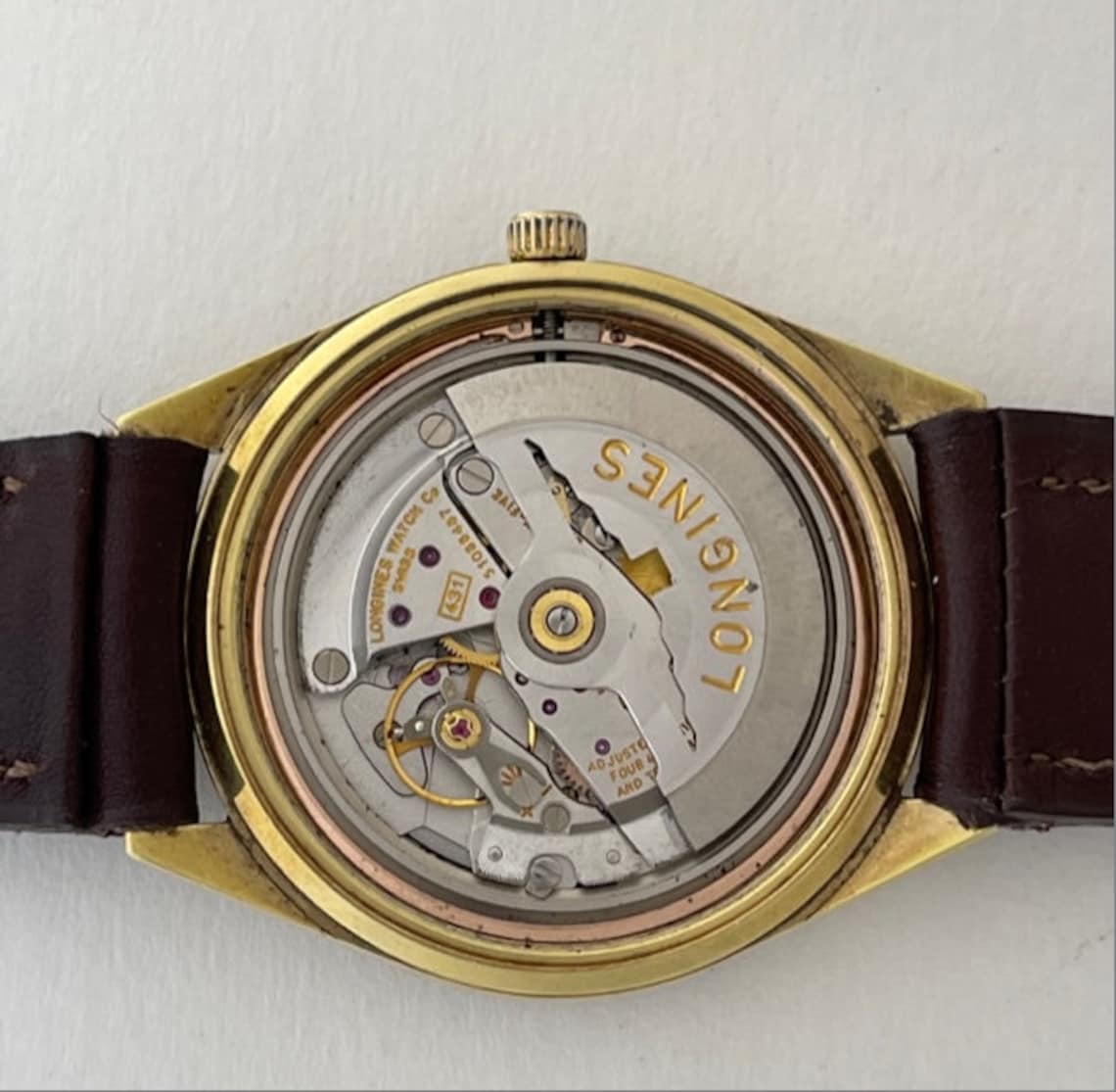 Longines ULTRA-CHRON Automatic Gold Capped Ref.8302-6 Cal.431 Adjusted 4 Positions Date Screw ...