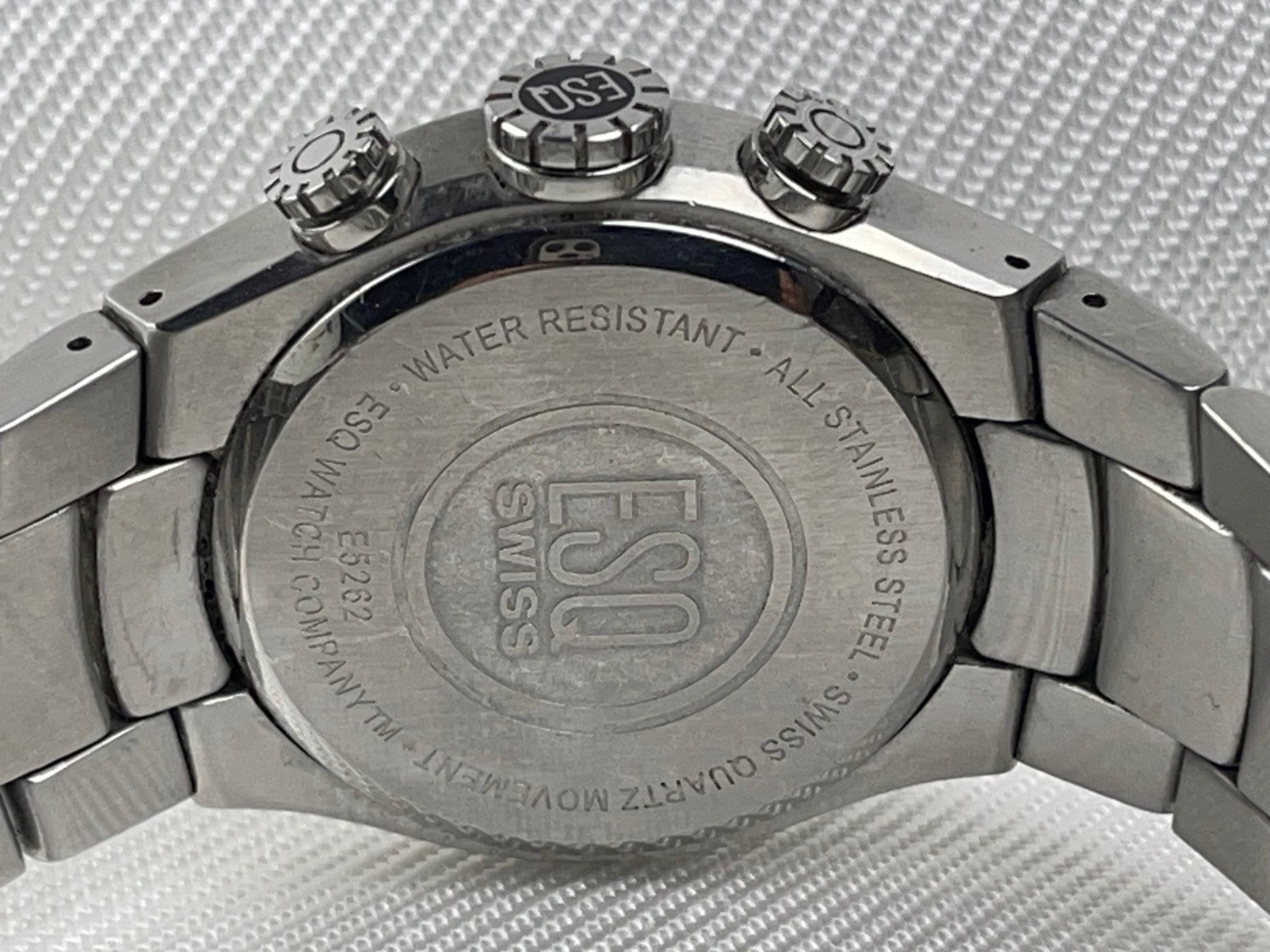 ESQ by Movado Chronograph Calendar Date Stainless Steel Curve Sapphire ...